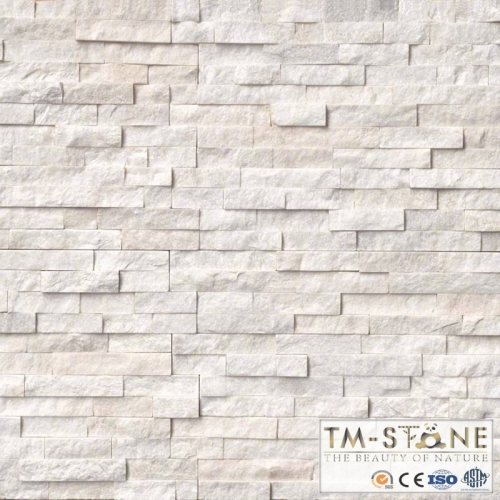 TM-W014 Pure White Quartz Wall,Ledge Stone Wall Panels