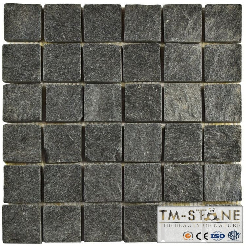 TM-M012 Black Slate Mosaic Tile,Slate Stone Mosaic