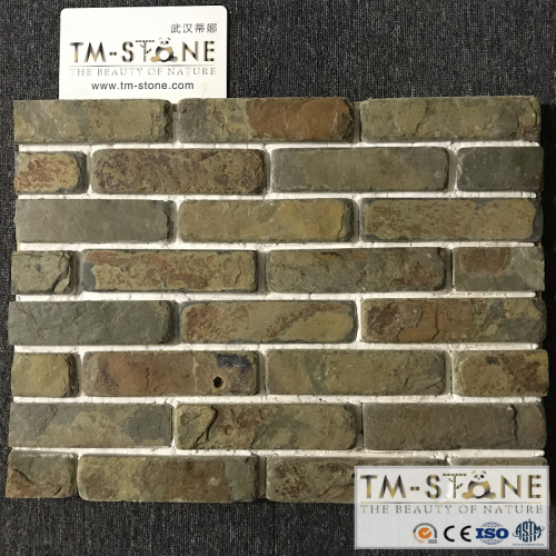TM-TPB007 Natural Rusty Slate Tumbled Peace Brick,Natural Bricks